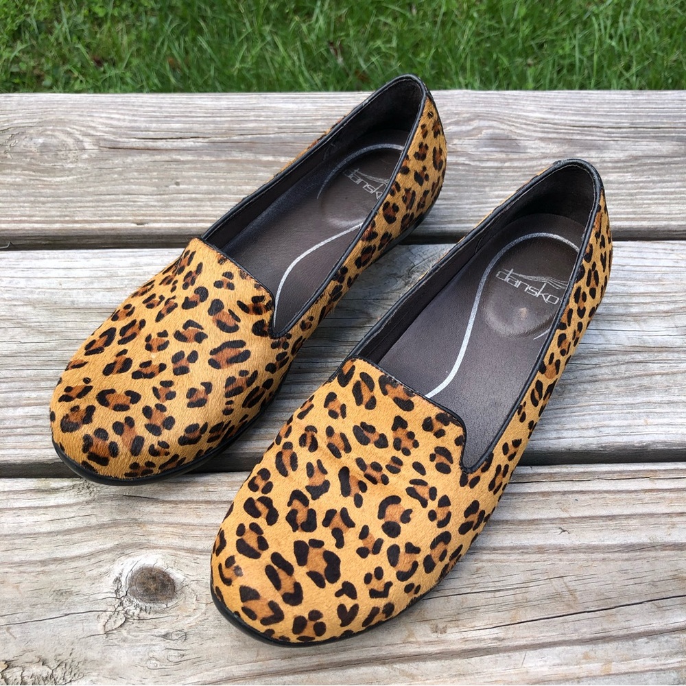 Dansko Olivia Leopard Print Calf Hair Slip On Loafer … - Gem